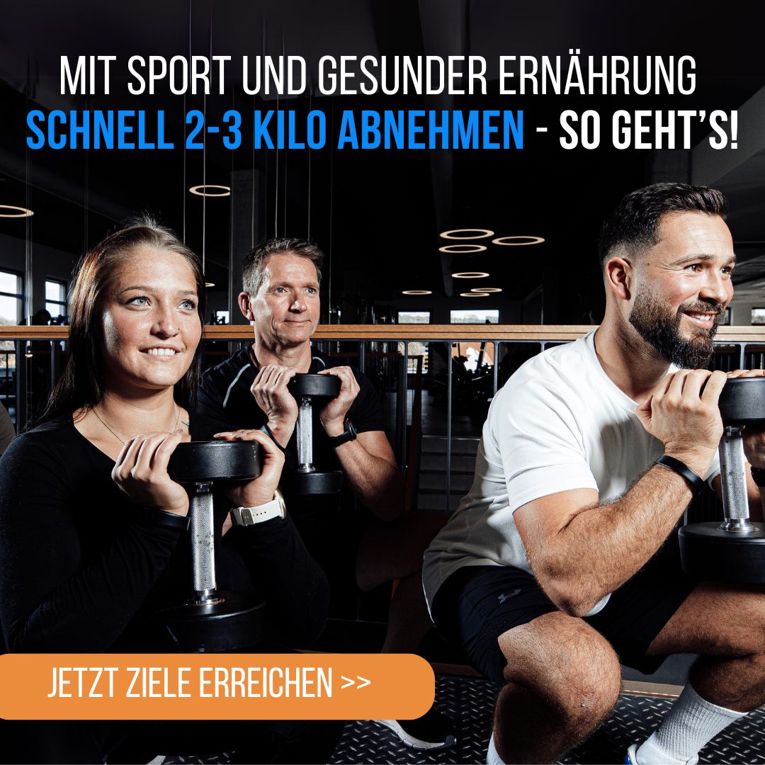 Mit Sport und gesunder Ernährung schnell 2 bis 3 Kilo abnehmen